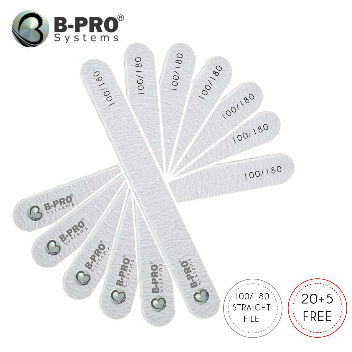 100/180 Straight Nail File - B-PRO Systems