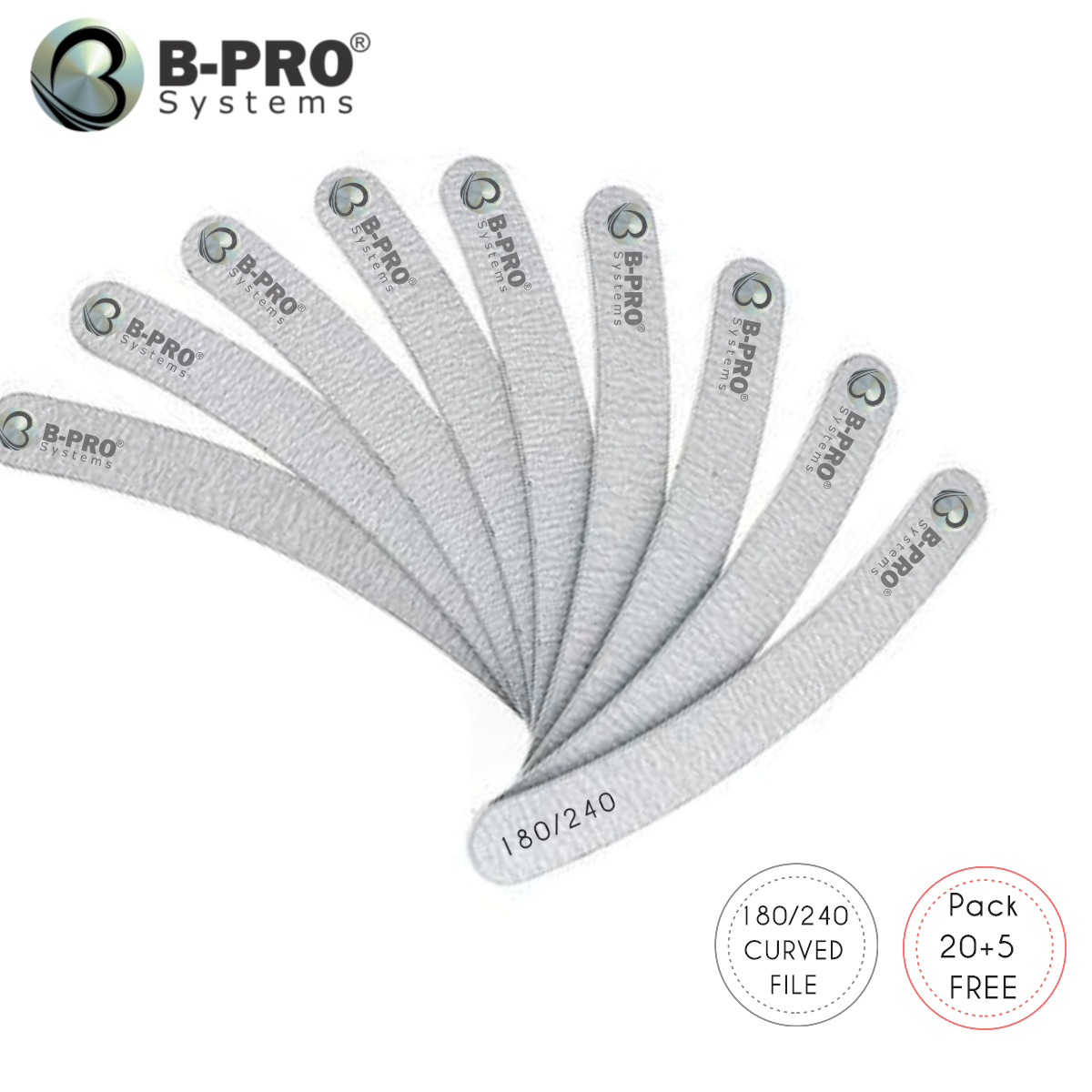180/240 Curved Nail File - B-PRO Systems