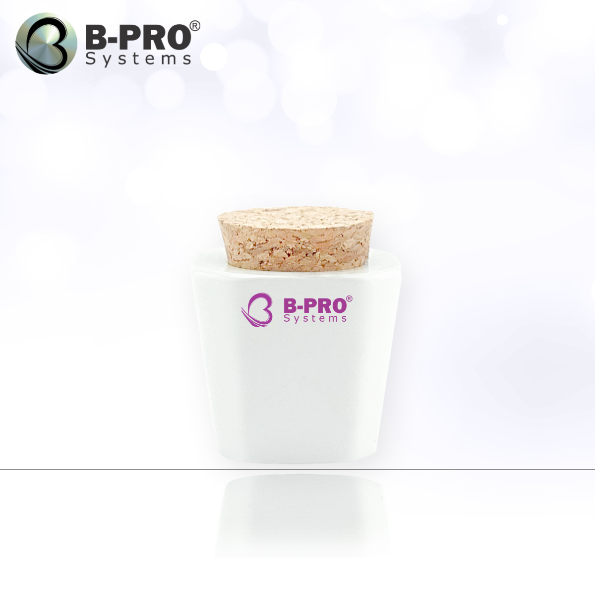 Ceramic Dappen Dish with lid White - B-PRO Systems